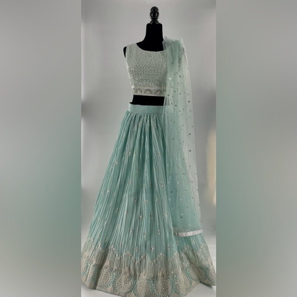 Lehengas | Teal Silk Lehenga | Poshmark